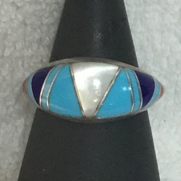 Jewelry | Native American Turquoise Inlay Ring | Poshmark